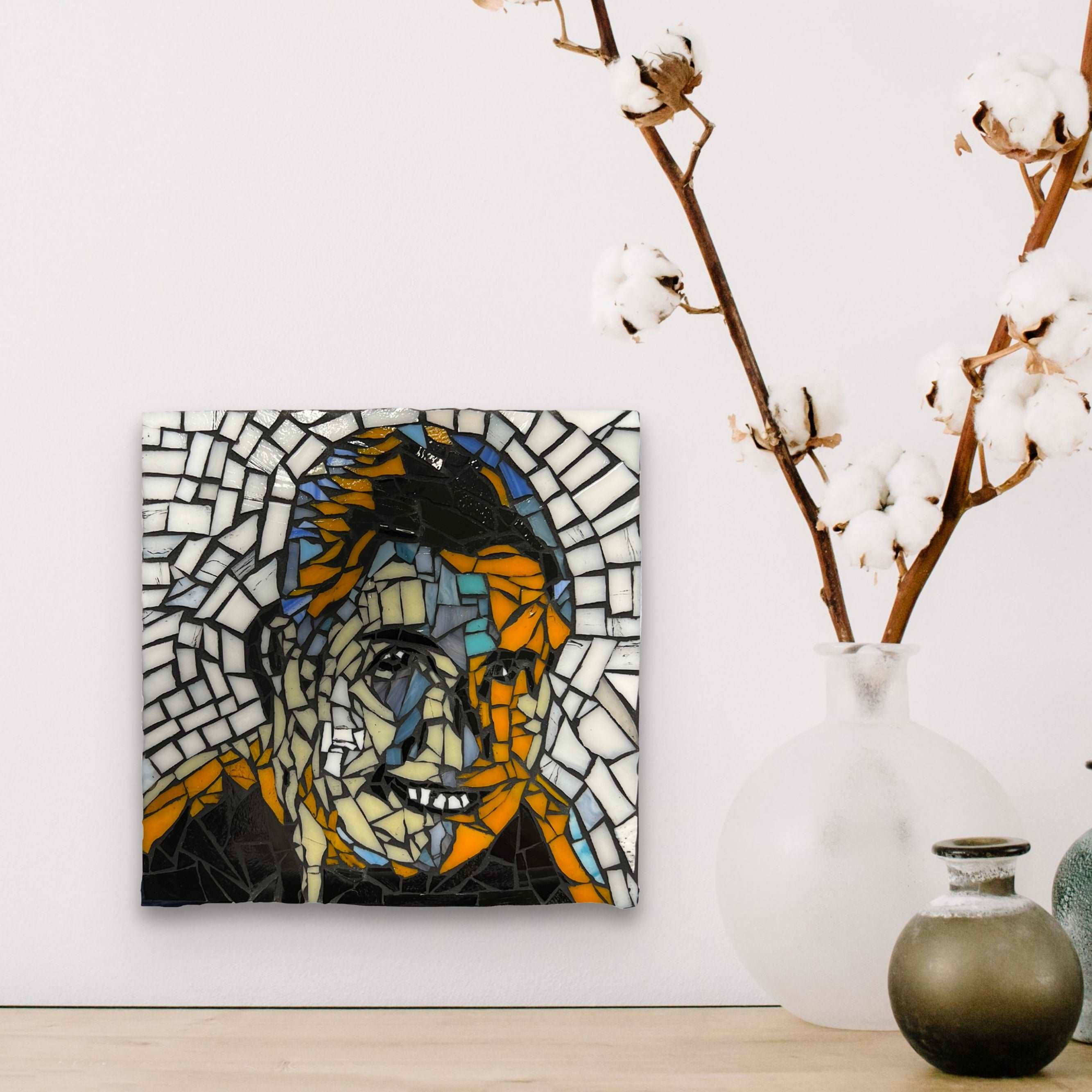 Vicki Self Portrait | Mosaic Wall Art, Handmade Home Decor Accent ...