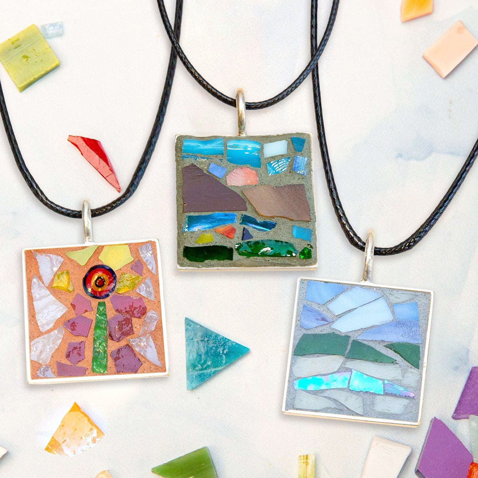 Silver Square Pendants – Choose Your Design | Pendant Necklace ...